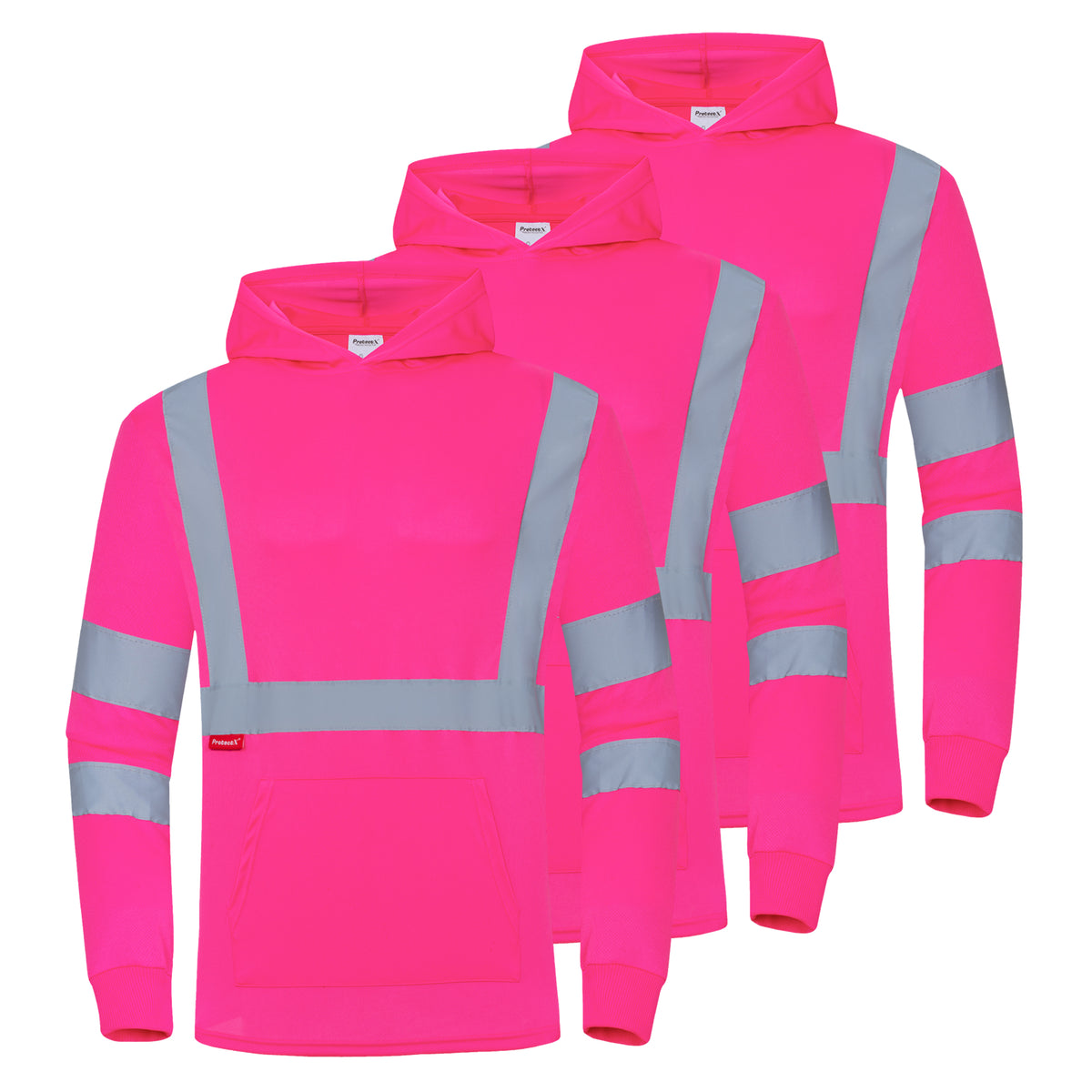 ProtectX Men's Pink High Visibility light weight Long Sleeve Reflectiv