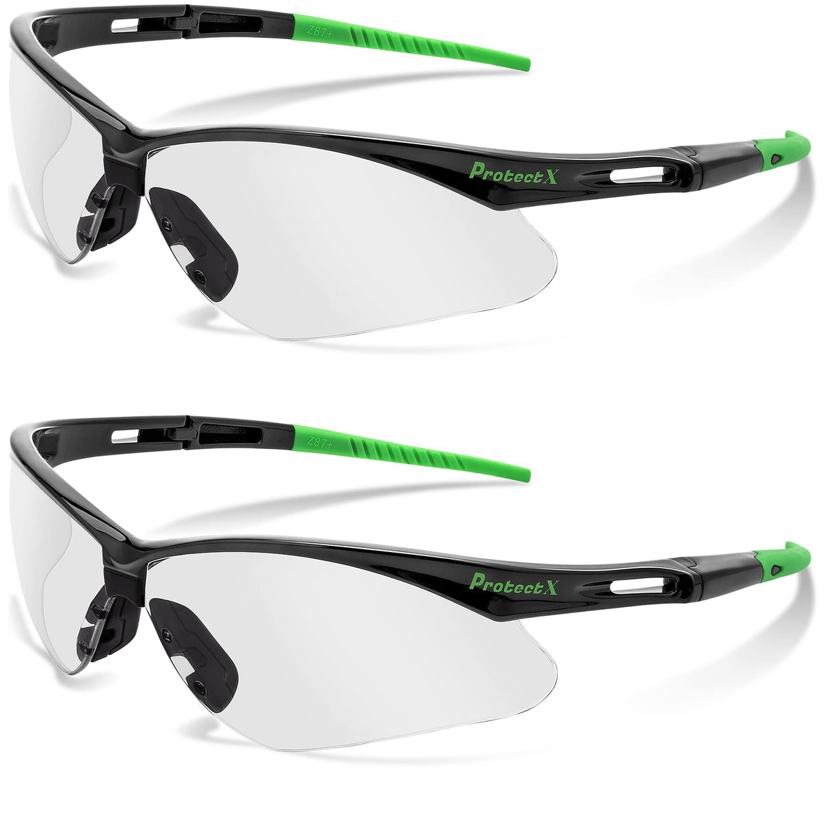 ProtectX Evergreen Indoor/Outdoor 2 Pk Safety Glasses Anti-Fog Scratch