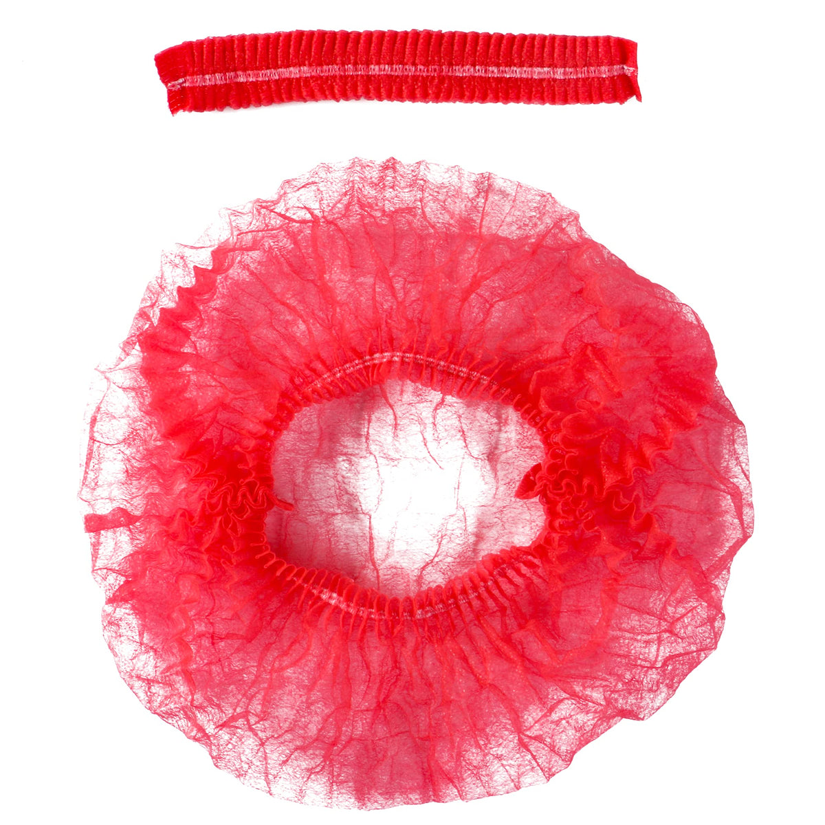 ProtectX | Disposable Hair Nets 100-Pack 21" Red Bouffant Caps